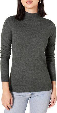 Amazon Essentials Damen Leichter Pullover mit Stehkragen (in Übergröße erhältlich), Dunkelgrau Meliert, 6XL Große Größen