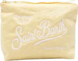 MC2 Saint Barth Femme, Sacs, Jaune, Taille: ONE Size Aline Soft Linen Pouch