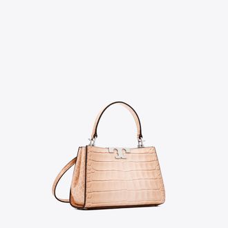 Tory Burch Damen Mini Eleanor Croc-Embossed Satchel