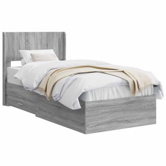 vidaXL Struttura Del Letto Con Stoccaggio E Testata Sonoma Grigio Vidaxl