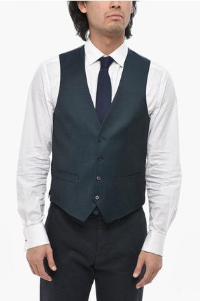 Corneliani Solid Color Virgin Wool Waistcoat size 48