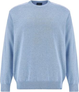 Paul & Shark Homme, Pulls, Bleu, Taille: XL Pull ras du cou en coton Fresco avec d&eacute;tails en lin