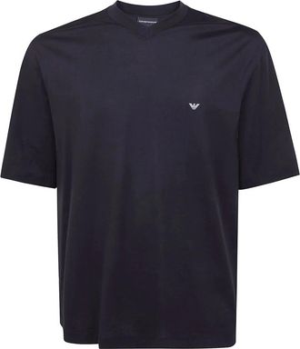 Emporio Armani Homme, Tops, Noir, Taille: M T-shirt ras du cou basique en jersey de coton