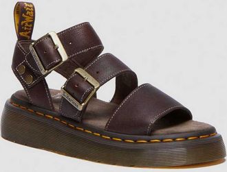 Dr. Martens Gryphon Quad Grizzly Leder Sandalen in Braun, Größe: 36