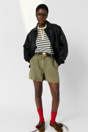 Gerard Darel Short en lyocell et lin - AVINA - Vert Kaki