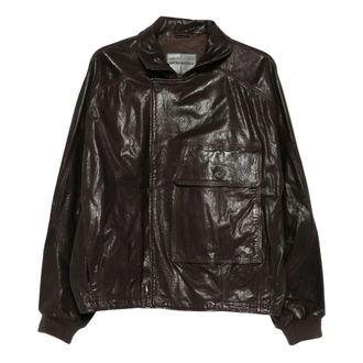 Emporio Armani Leather Vestes - Homme - Vestes - Brun - Taille: XL
