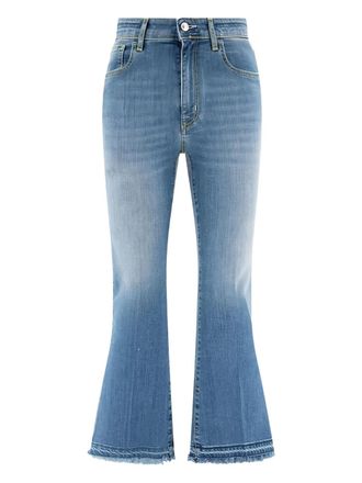 Jacob Cohen jean évasé à broderies - Bleu