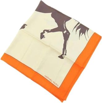 Herm&egrave;s Pre-owned Silk Scarf - Femme - Pre-owned - Beige - Taille: ONE Size
