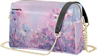 Mnsruu Sacs à bandoulière pour femme, sac à main en cuir avec fleurs oniriques