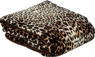 Gözze Erstklassige Kuscheldecke, Cashmere Feeling, Hohes Stoffgewicht 500 g/m², 150 x 200 cm - Leopard, Braun