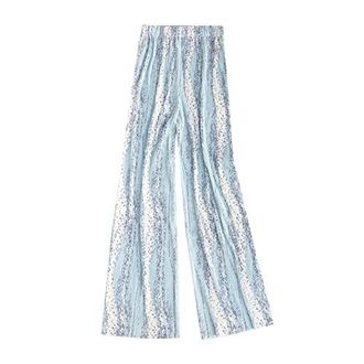 Generic Pantalon long pour femme imprim&eacute; ample, taille haute, droite, jambe large, pantalon &agrave; motifs, yoga, course, poids l&eacute;ger, style urbain, Gn5, taille uni