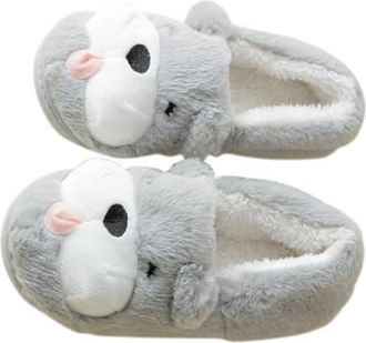 BESPORTBLE BESPORTBLE Pantoufles DHiver pour Femmes Pantoufles DInt&eacute;rieur en Coton Gris Taille 40/41 Semelle Antid&eacute;rapante &Eacute;paisse Doublure Peluche Chaude Chauss