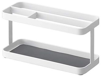 Yamazaki Tableware Yamazaki 7303 TOWER Tisch-Organizer, weiß, Stahl, minimalistisch, 21 x 8.5 x 10.5 cm