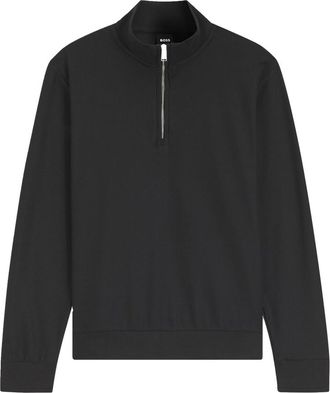 HUGO BOSS Sweat-Troyer aus Baumwolle und Lyocell mit Struktur in