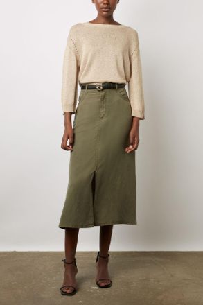 Gerard Darel Jupe midi unie - DOURIA - Vert Kaki