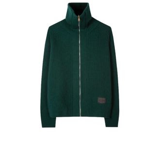 Paul Smith Gr&uuml;ner Woll-Zip-Cardigan - - Knitwear - Herren - Gr&uuml;n - L
