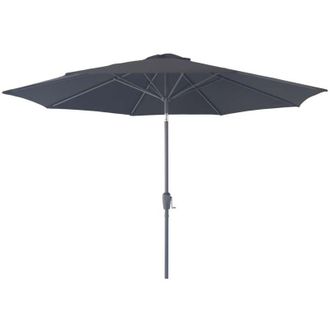 ebuy24 Ebuy24 - Parasol rond inclinable 3x3 m avec toile noir et m&acirc;t en m&eacute;tal