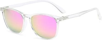 Generic Lunettes De Soleil Polaris&eacute;es Tendance &Agrave; Monture Carr&eacute;e For Hommes Et Femmes(White)