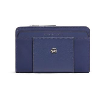Piquadro Femme, Accessoires, Bleu, Taille: ONE Size Portefeuille zipp&eacute; moyen