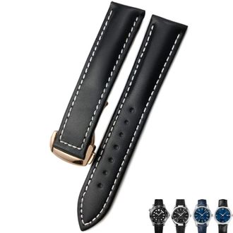 Generic LAMGUL 21 mm 20 mm 22 mm Rindsleder-Uhrenarmband f&uuml;r Omega Seamaster 300 Speedmaster-Uhrenarmb&auml;nder (Farbe: Dunkelbraunes Silber, Gr&ouml;&szlig;e: 21 mm)