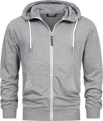 Indicode Hommes INChristos Hoodie | Veste Sweat à Capuche Grey Mix M