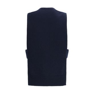 Miu Miu Womens Blue Cashmere Sleeveles Sweater Clothing
