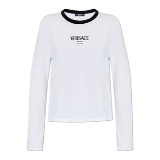 Versace Logo T-Shirt - - Tops - Damen - Wei&szlig; - S