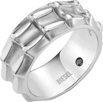 Diesel Ring F&uuml;r M&auml;nner Stahl, Breite: 10mm Silber Edelstahlring, DX1394040