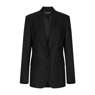 Dolce & Gabbana Schwarze Jacken mit Schalkragen - - Jackets - Damen - Schwarzk - XS