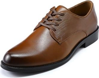 AlltheMen Derbies Homme Lacets Classique Business Chaussure Dressing Cuir Ville Bout Pointu Oxford Costume Mariage Marron 45