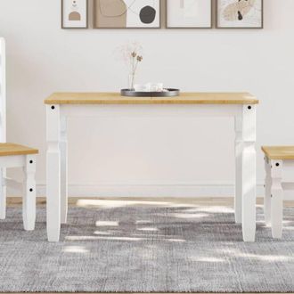 vidaXL Vidaxl - Table &agrave; manger Corona blanc 112x60x75 cm bois massif de pin