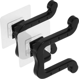 BESPORTBLE 2 Stück Wandmontierte Hausschuhhalter ohne Bohren Schwarzer Schuhständer mit Belüftung Wandregal für Badezimmer Flur und Küche