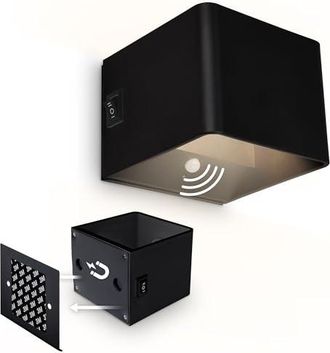 Briloner Sticklights - LED Wandleuchte ohne Stromanschluss und ohne Bohren mit Bewegungsmelder, Akku, magnetisch abnehmbar, Wandlampe zum Kleben, Leselampe, Wo