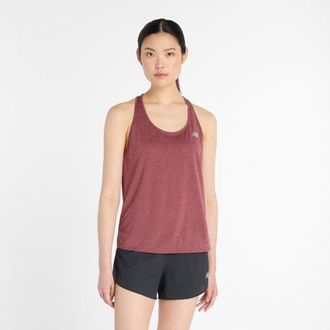New Balance Damen Athletics Tank in Rot, Poly-Strick, Größe XS