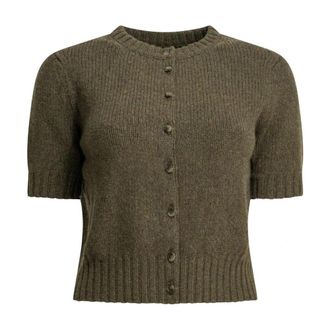 Kenzo Kurzarm-Strickjacke mit Kn&ouml;pfen - - Knitwear - Damen - Gr&uuml;n - M