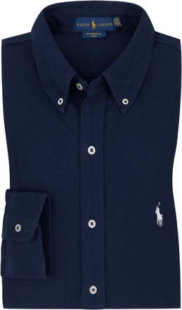 Ralph Lauren Hemd in Piqu&eacute;-Qualit&auml;t mit Poloreiter-Stickerei in