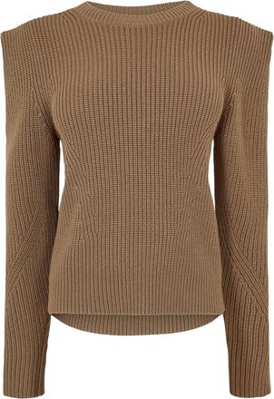 HUGO BOSS Pullover f&uuml;r Damen, Rundhalsausschnitt, Regul&auml;r, Lang&auml;rmlig (Braun)