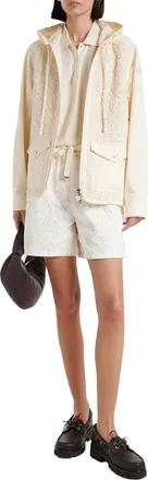 Moncler Embroidered Cotton Bermuda Shorts - White