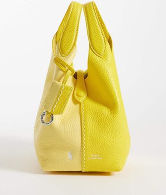 Polo Ralph Lauren Play - Tote bag moyen en pur cuir grain&eacute; - Jaune