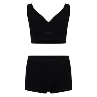 Red Valentino Femme, Sous-v&ecirc;tements, Noir, Taille: 36 FR Ensemble Coordonn&eacute; Haut et Short