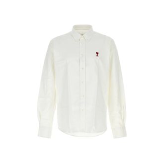 Ami Homme, Chemises, Blanc, Taille: XL Chemise Boutonn&eacute;e De Coeur