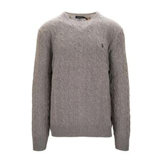 Ralph Lauren Cable-Knit Woll-Kaschmir-Pullover - - Knitwear - Herren - Grau - S