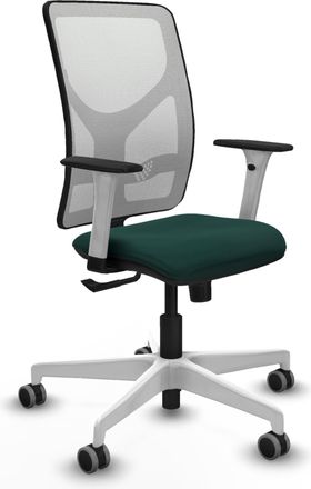 Piqueras y Crespo B&uuml;rostuhl aus Kunstleder mit wei&szlig;en und schwarzen Armlehnen, h&ouml;henverstellbare Lendenwirbelst&uuml;tze, ausgestattet mit 3 Positionen und Schneideschaum, W