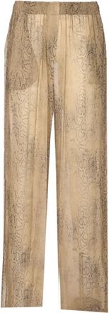 Federica Tosi Femme, Pantalons, Beige, Taille: 38 FR Pantalone Fluido Georgette Stampa Pitone
