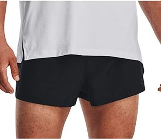 Under Armour Short UA Launch Split Perf pour Homme, Noir, 1377813-001, SM