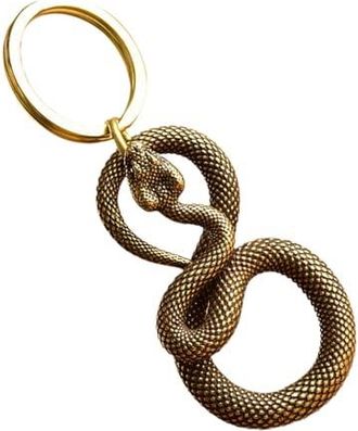 Generic Porte-cl&eacute;s Serpent - Porte-cl&eacute;s du Zodiaque Chinois Ornement Ann&eacute;e du Serpent 2025 | Porte-cl&eacute;s Animaux en Laiton Sac &agrave; Main Serpent Accessoire D&eacute;cora