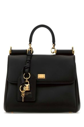 Dolce & Gabbana Calf Leather Top Handle Bag - Black