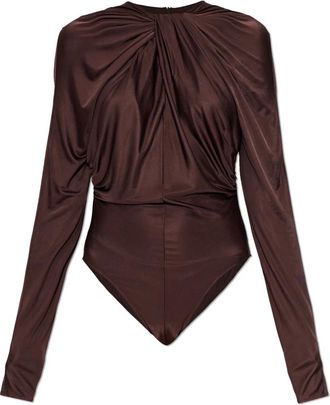 Balmain Draped Body - - Tops - Damen - Braun - XS