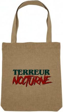 Fabulous Sac Shopping Tote Bag Aspect Lin - Terreur Nocturne Halloween Blague Humour - Sac de Courses Toile Epaisse 360g Beige Naturel Cabas Port&eacute; Epaule Solid