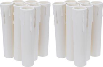 Cabilock E14 Kerzenfassungsh&uuml;lsen 12 St&uuml;ck - 105cm Hohe Kunststoff Abdeckungen f&uuml;r Kronleuchter Deckenleuchten Hitzebest&auml;ndig Vintage Stil Ersatzteile f&uuml;r Pend